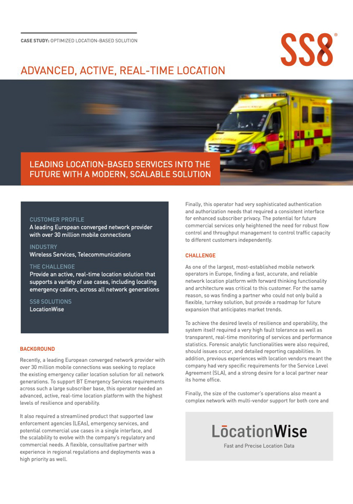 SS8 Case Study: Optimized Location-Based Solution - Mobile Europe